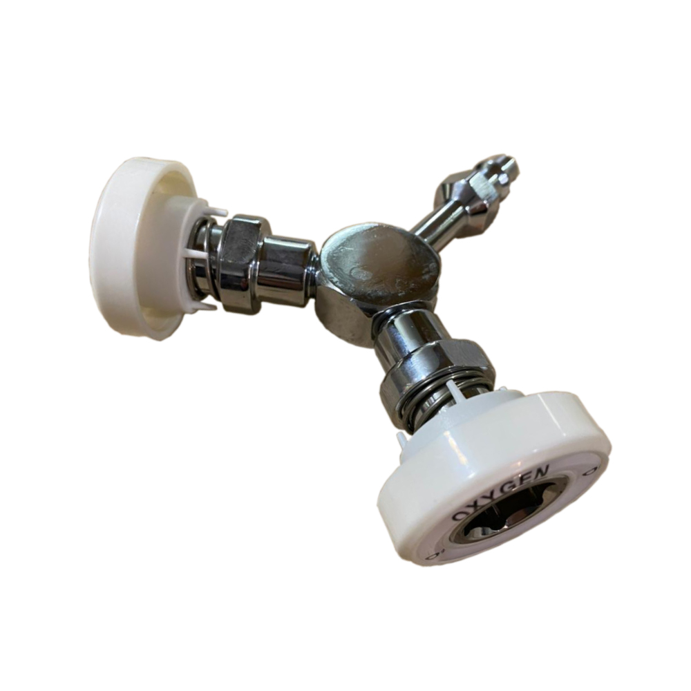 Double Gas Outlet with Adapter for Dual Supply